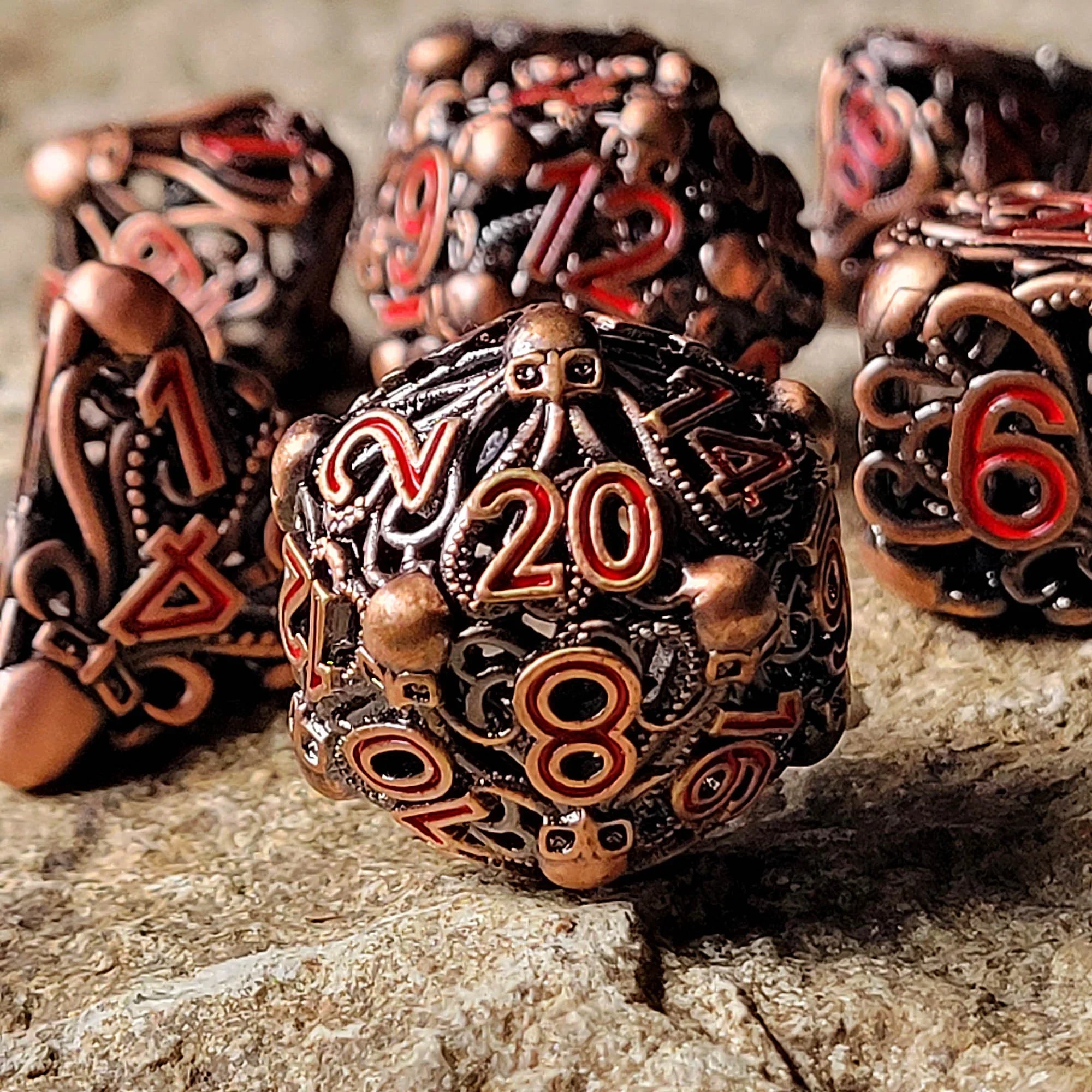 Fathomless Fate Copper Metal Dice Set Forged Gaming – CNAGames Middletown